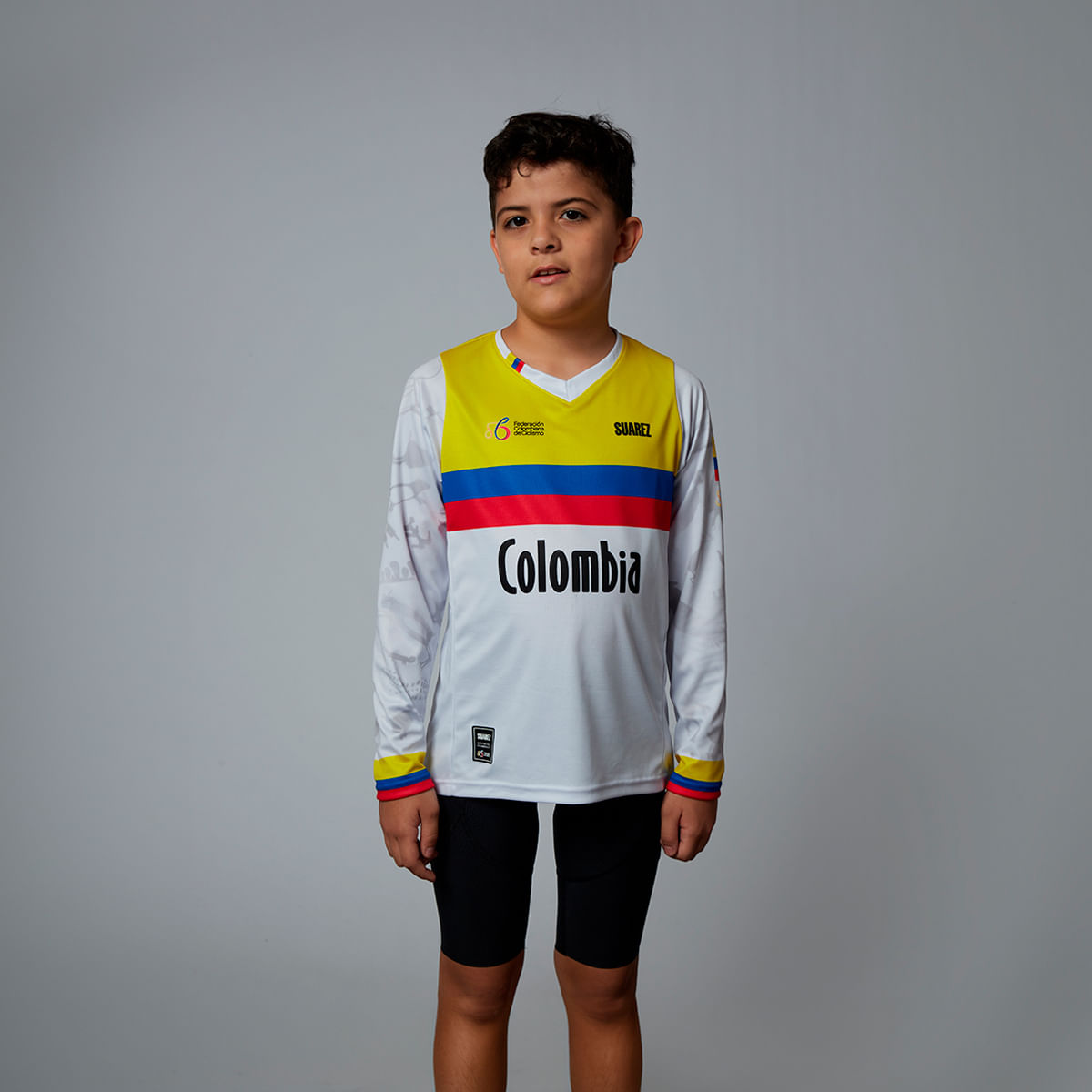 Colombian Federation Junior BMX Sweatshirt, White | Suarez Clothing - SUAREZ®